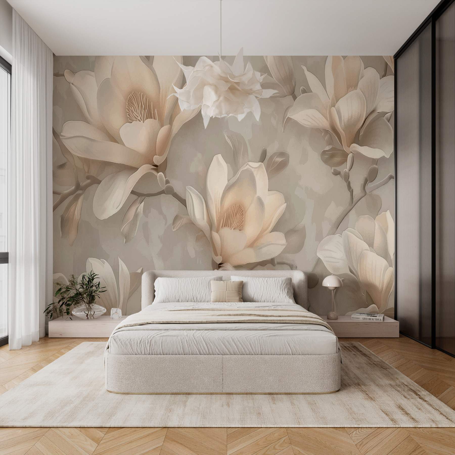Modern Floral Wallpaper Designs Wall Murals Group Of Flowers With