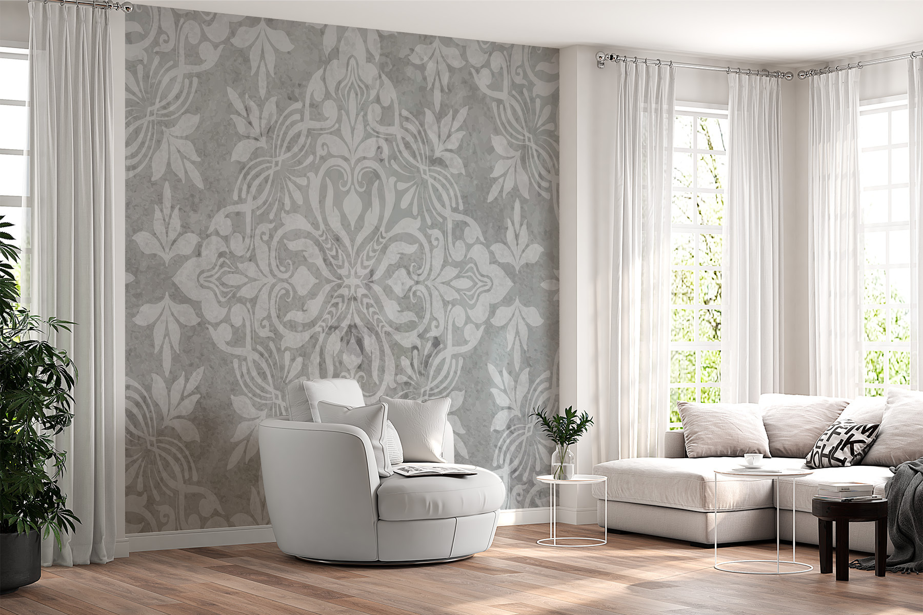 Grey feature wallpaper store