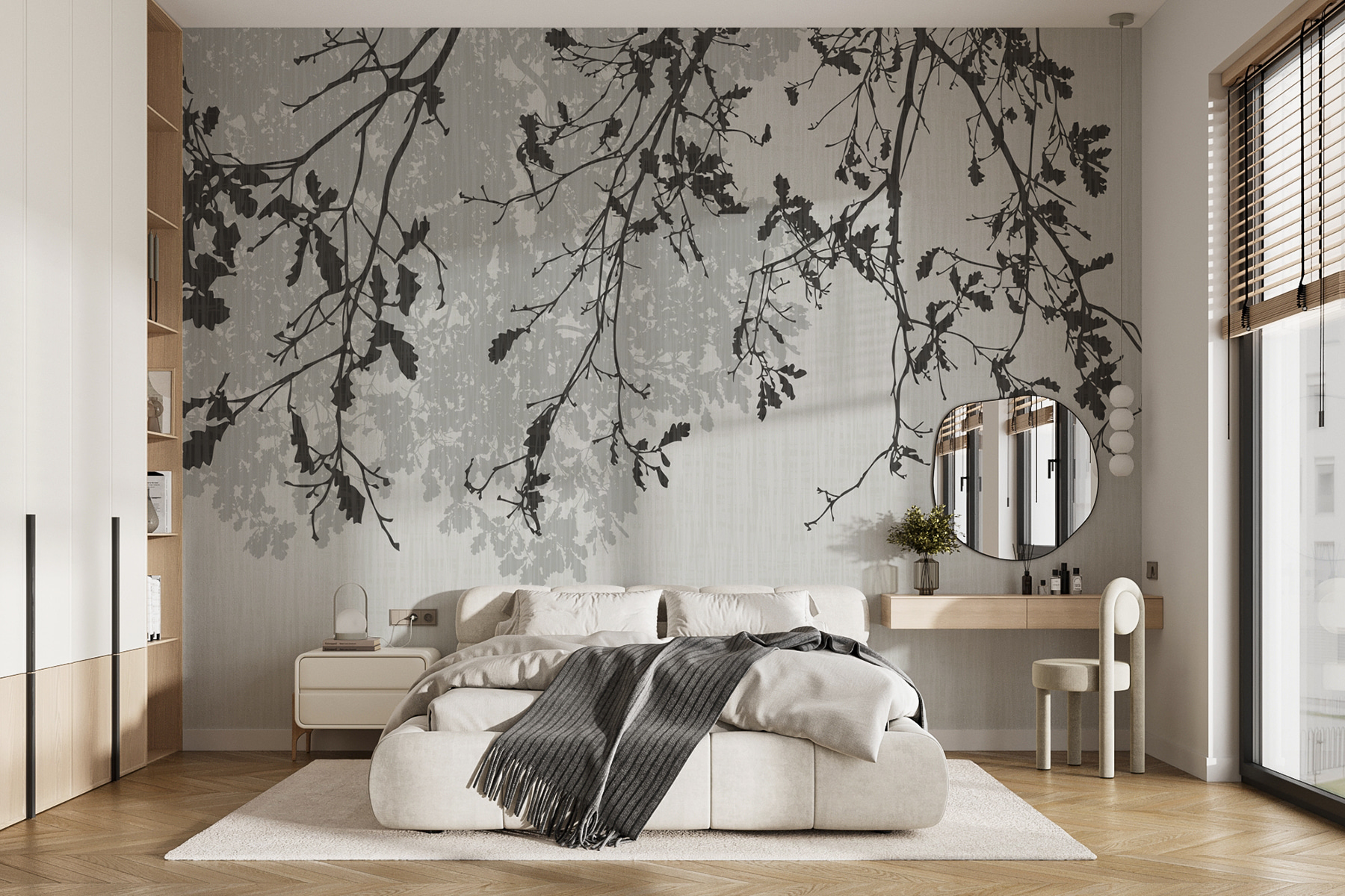 Wall murals Tree branches with leaves : w08167v2 - Tapeko.co.uk