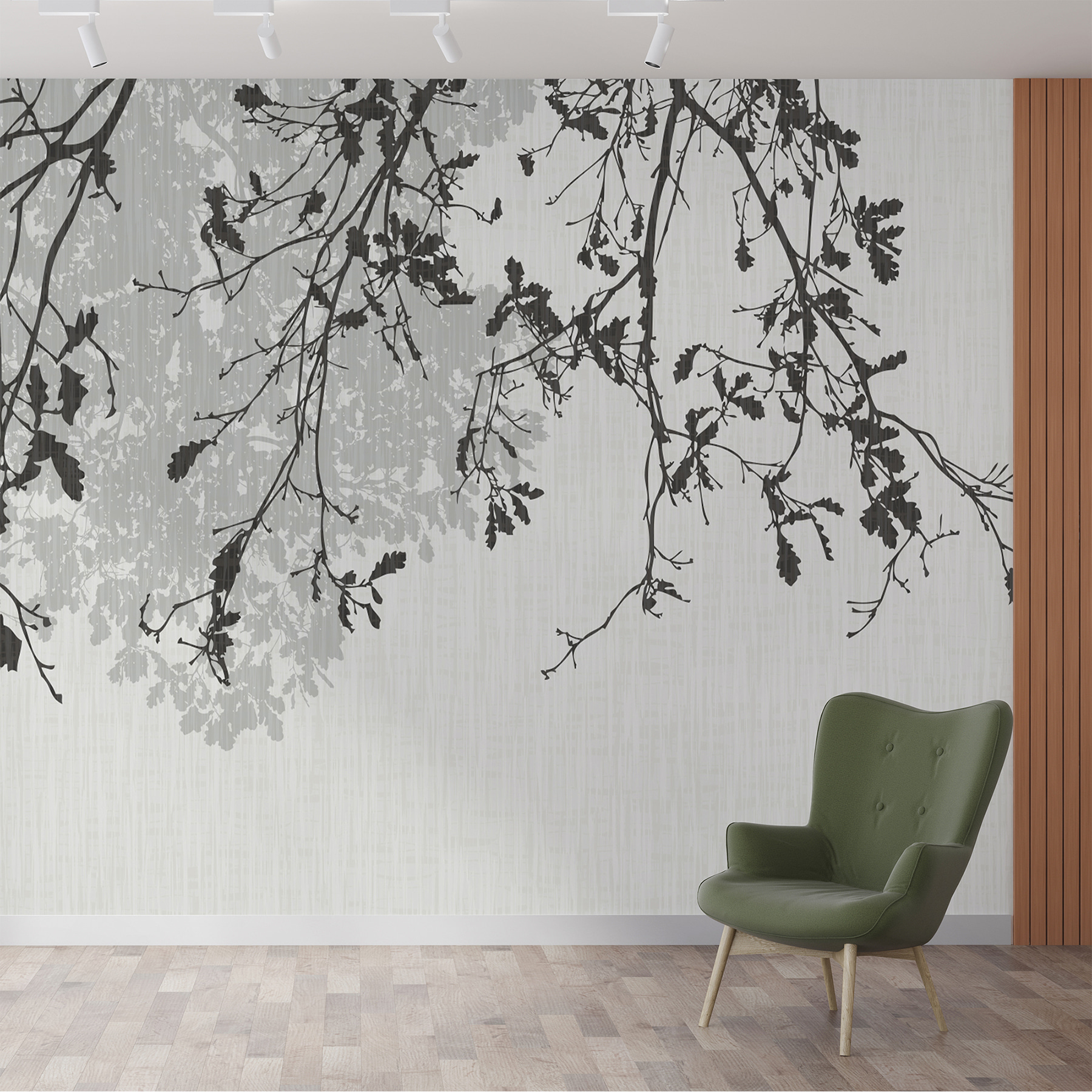 Wall murals Tree branches with leaves : w08167v2 - Tapeko.co.uk