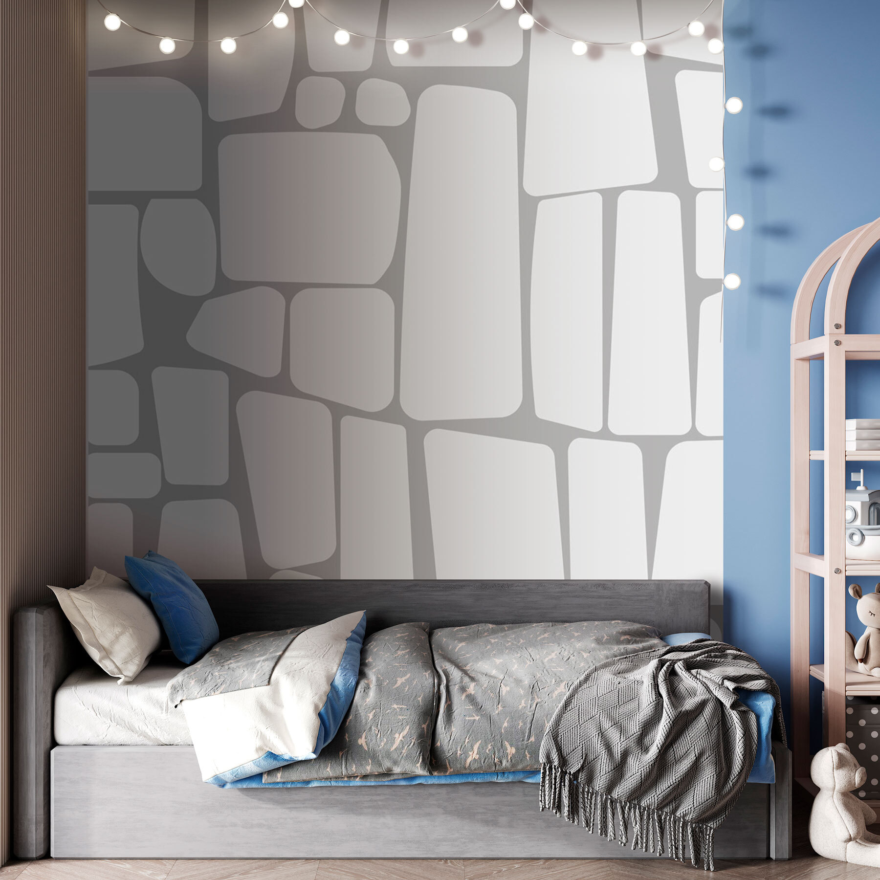 Wall murals White rectangular shapes on a gray background : w08295v1 ...
