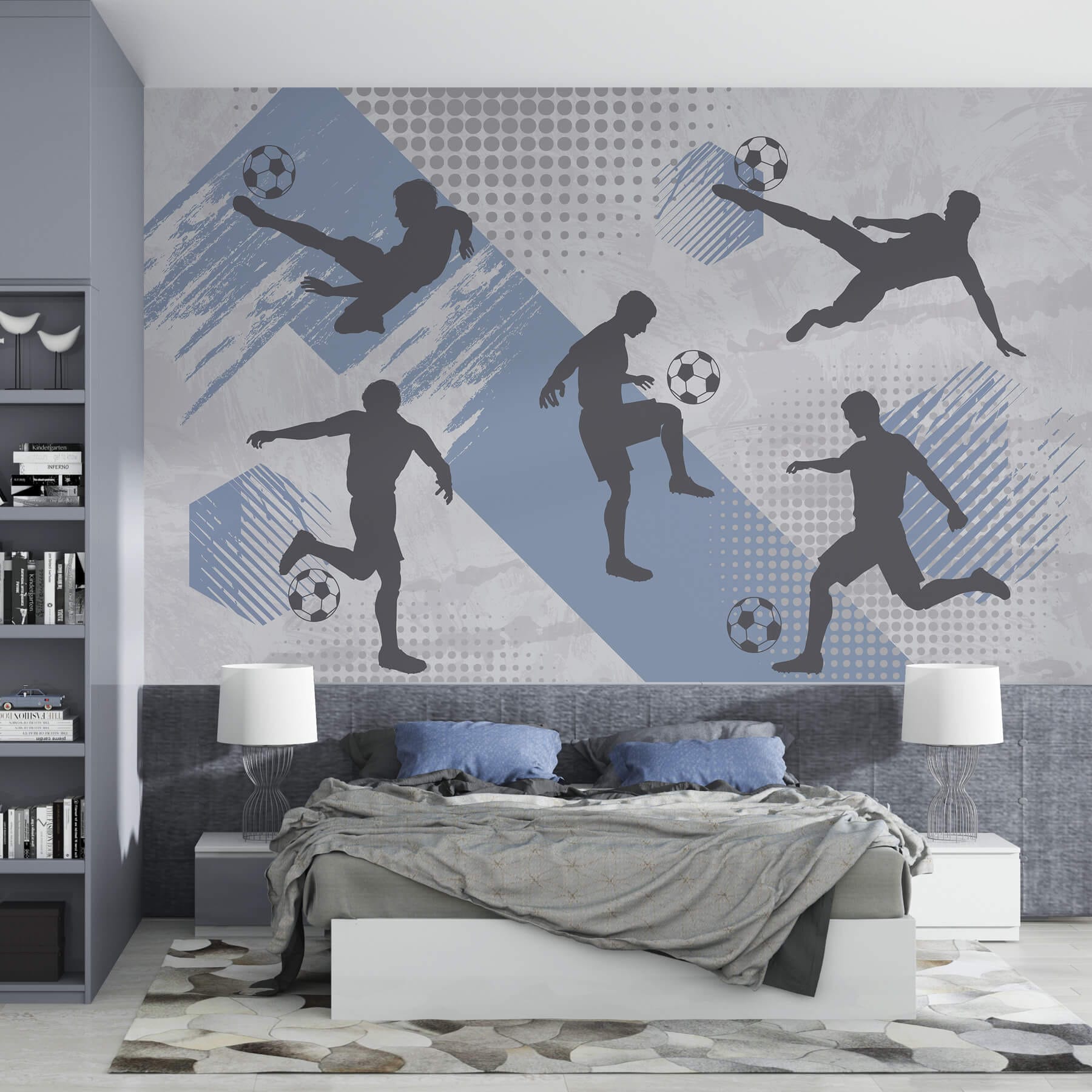 Wall murals Group of men playing football : w03001v1 - Tapeko.co.uk