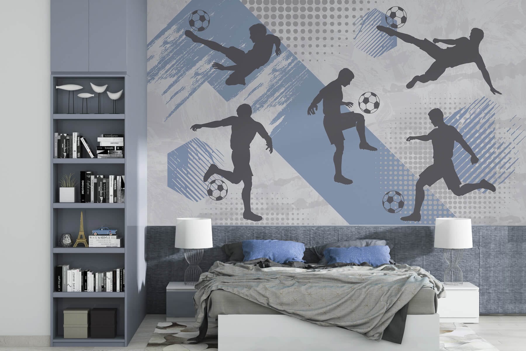 Wall murals Group of men playing football : w03001v1 - Tapeko.co.uk