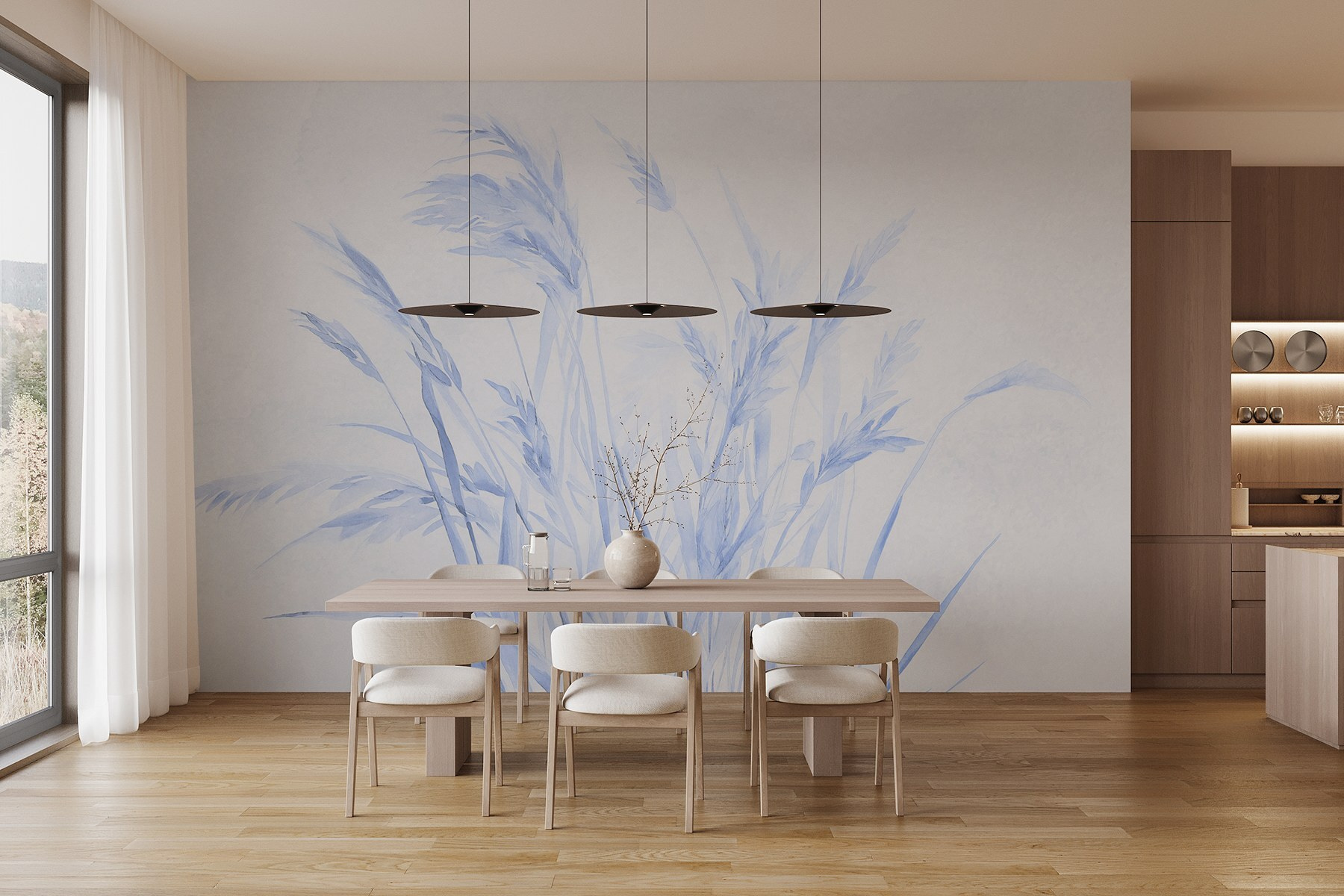 Wall murals Delicate grasses in soft hues. : w09068v1 - Tapeko.co.uk