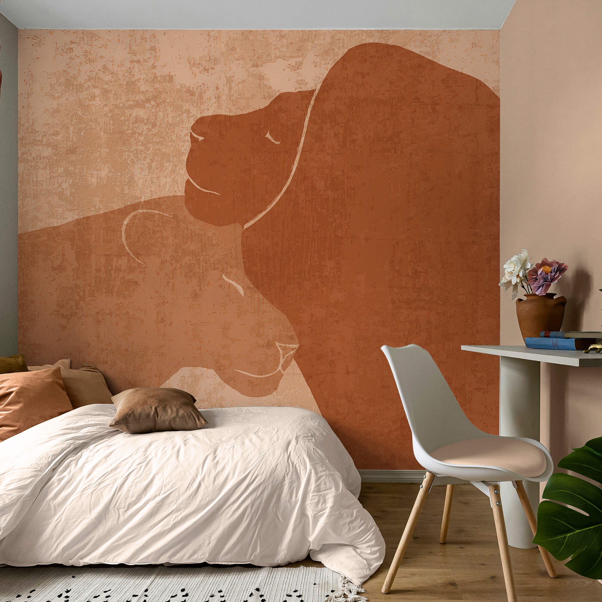 Wall murals Lion and lioness drawing : t00121 - Tapeko.co.uk